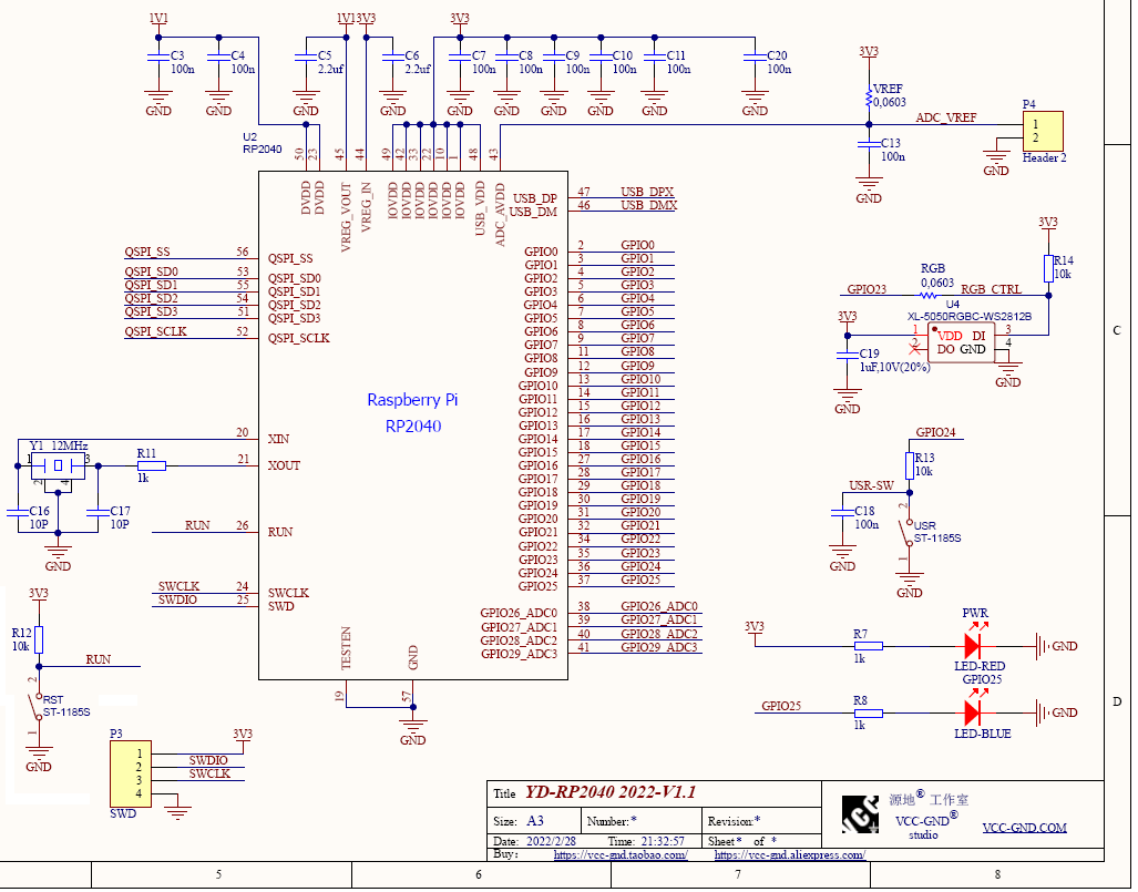 Rp2040で I2cの Masterと Slaveをサクッと使う方法、o Rp2040 Yd