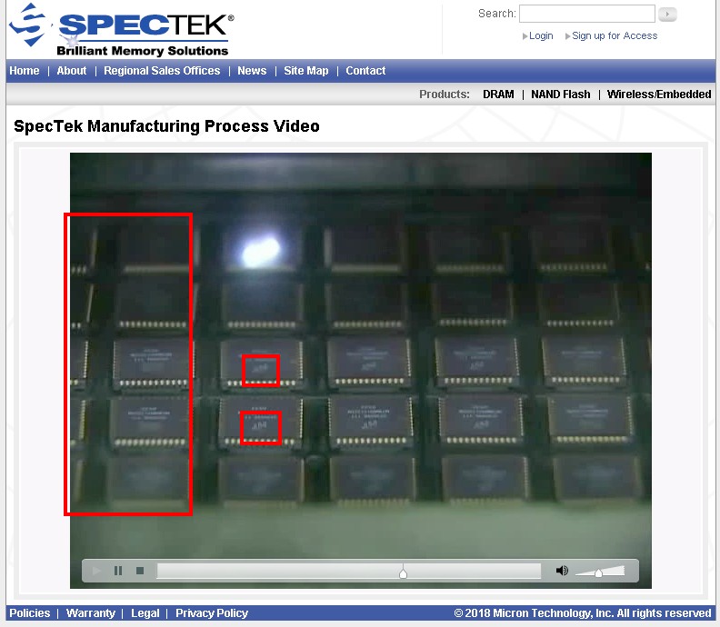 最近 SpecTekと言う単語を知りました。でかいSマーク刻印の SSDメモリチップ (Micronの品質基準で「検査不合格」のメモリチップを再利用しているの？)
